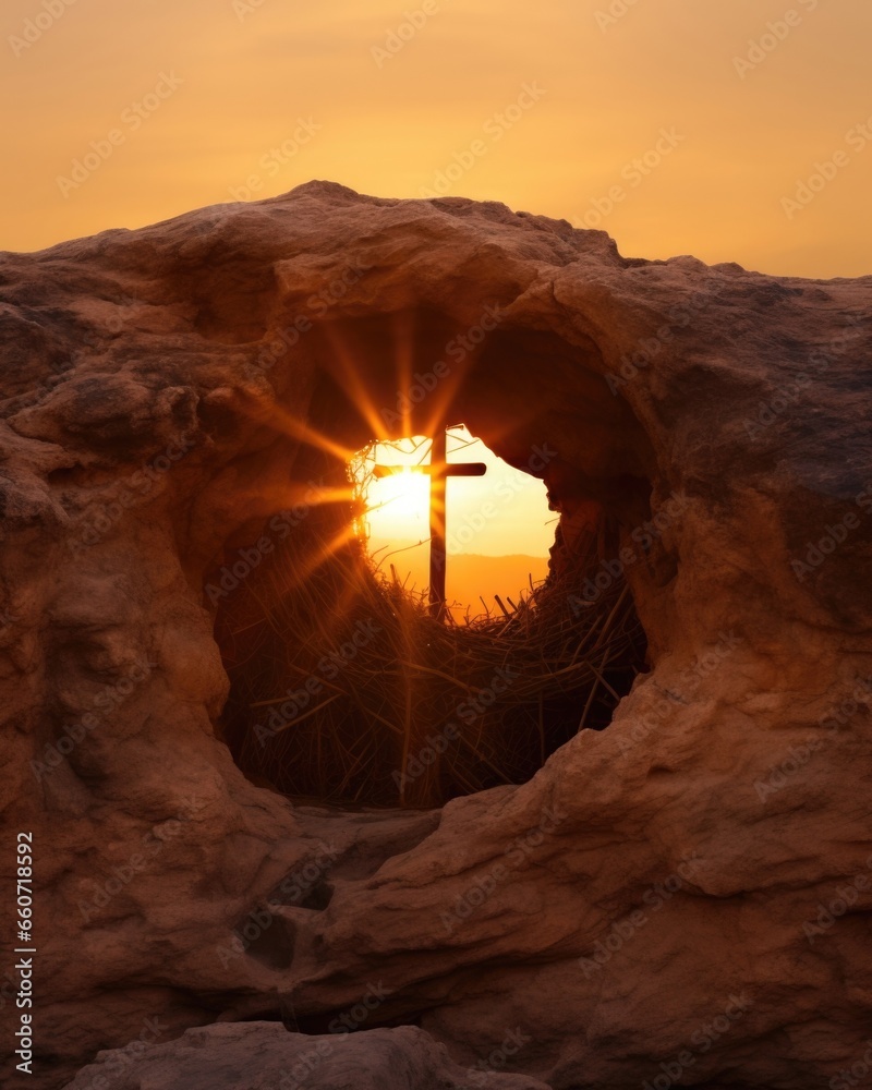 The soft glow of the sunrise casting a warm and comforting light over ...