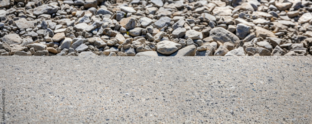 Closeup of concrete with exposed aggregate, revealing its innate ...