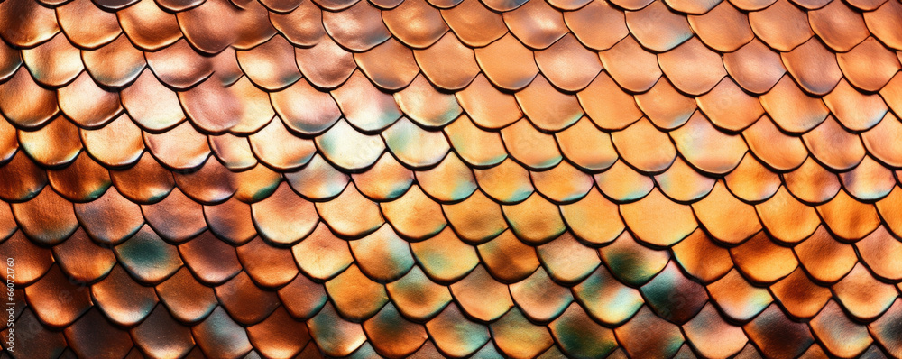 Closeup of copper scales The small and overlapping copper scales create ...