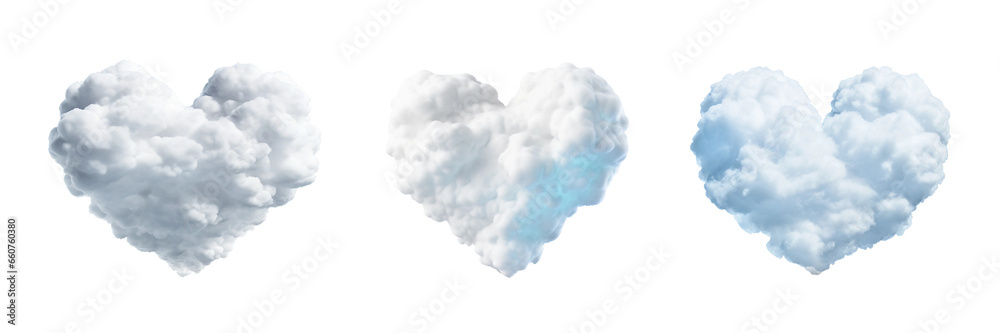 Cloud shaped like a heart, transparent background, isolated image ...