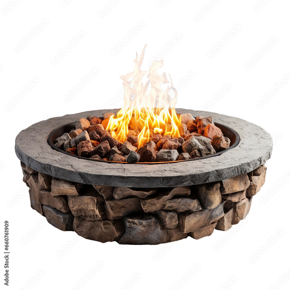 Fire pit, transparent background, isolated image, generative AI Stock ...
