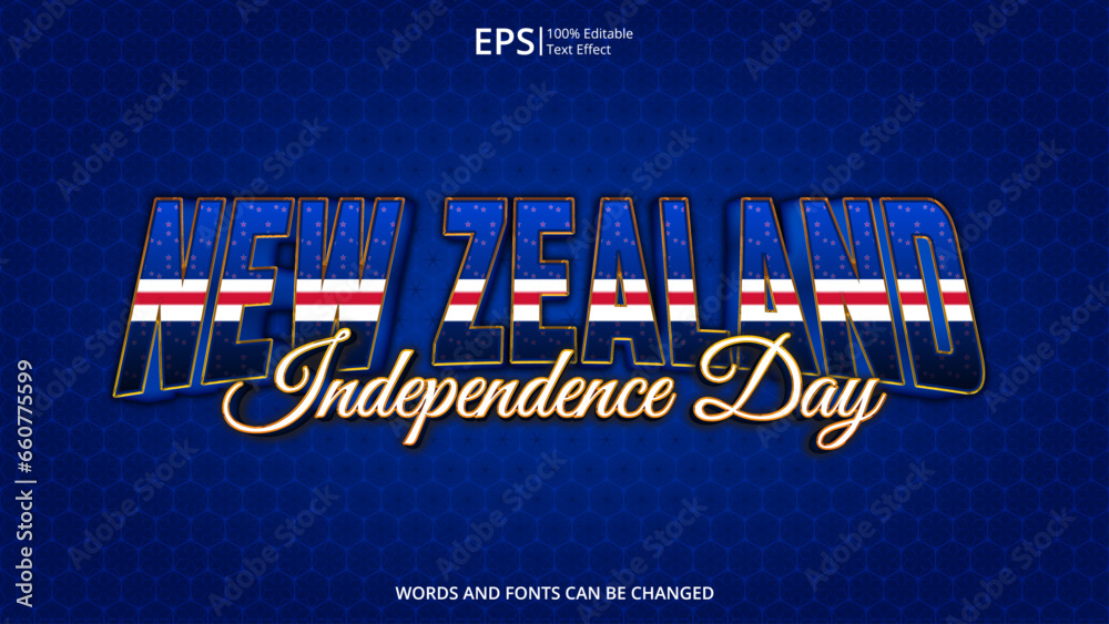 new zealand editable text effect with new zealand flag pattern suitable ...