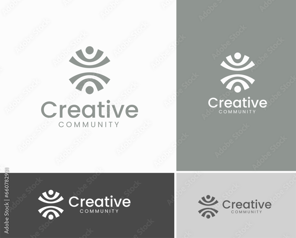 Vetor de Modern creative community logo. community logo template ...