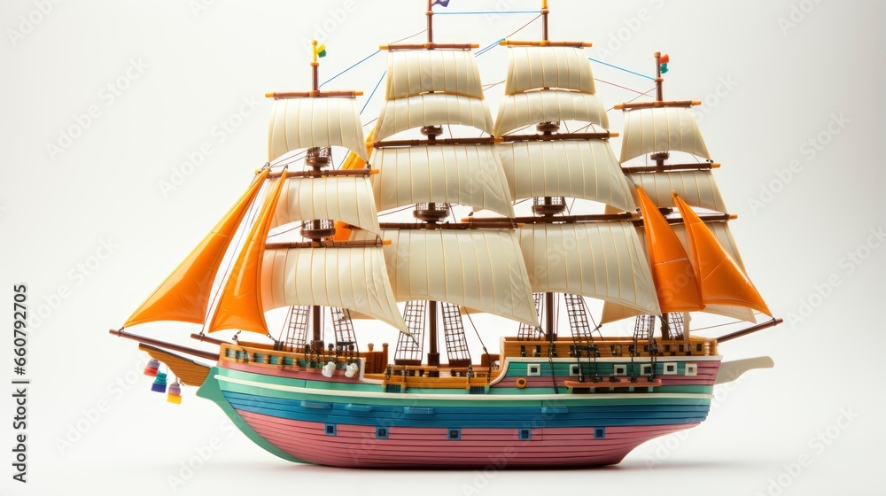 Colorful Mayflower the ship on white background, Background HD For ...