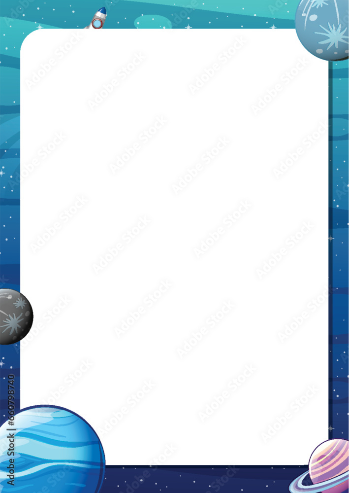 Poster Outer Space Planets Frame Border Template – Wall Art | UkPosters