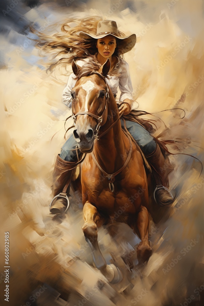 woman riding horse cowboy hat girl brown hair compass energy flowing ...