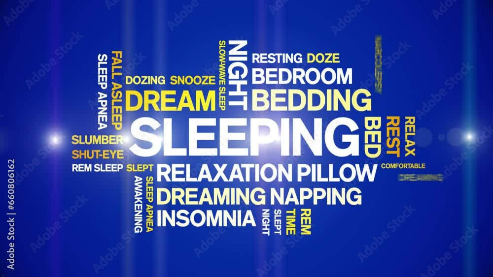 Sleeping animated tag word cloud;text design animation kinetic ...