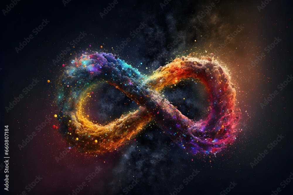 an infinity shape 3D objects of beautiful vector art design cosmic ...
