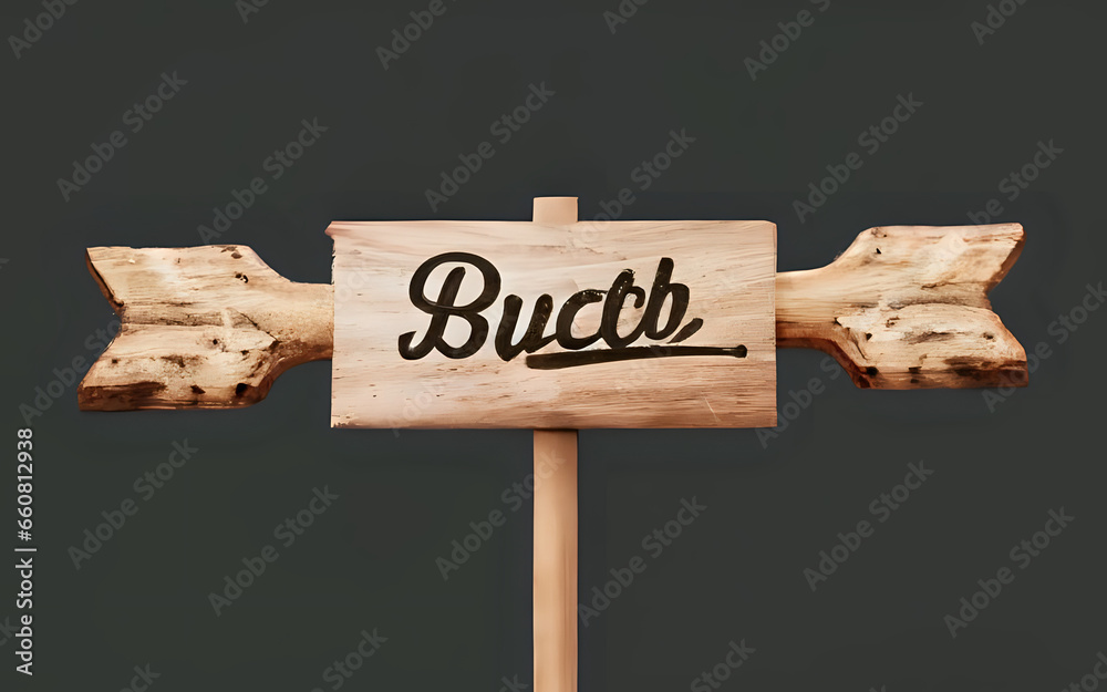 Blank empty wooden rustic signage sign board signpost post wood on ...