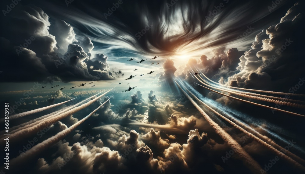 Sky of War: Intense Aerial Battlefield in Hypothetical World War III ...