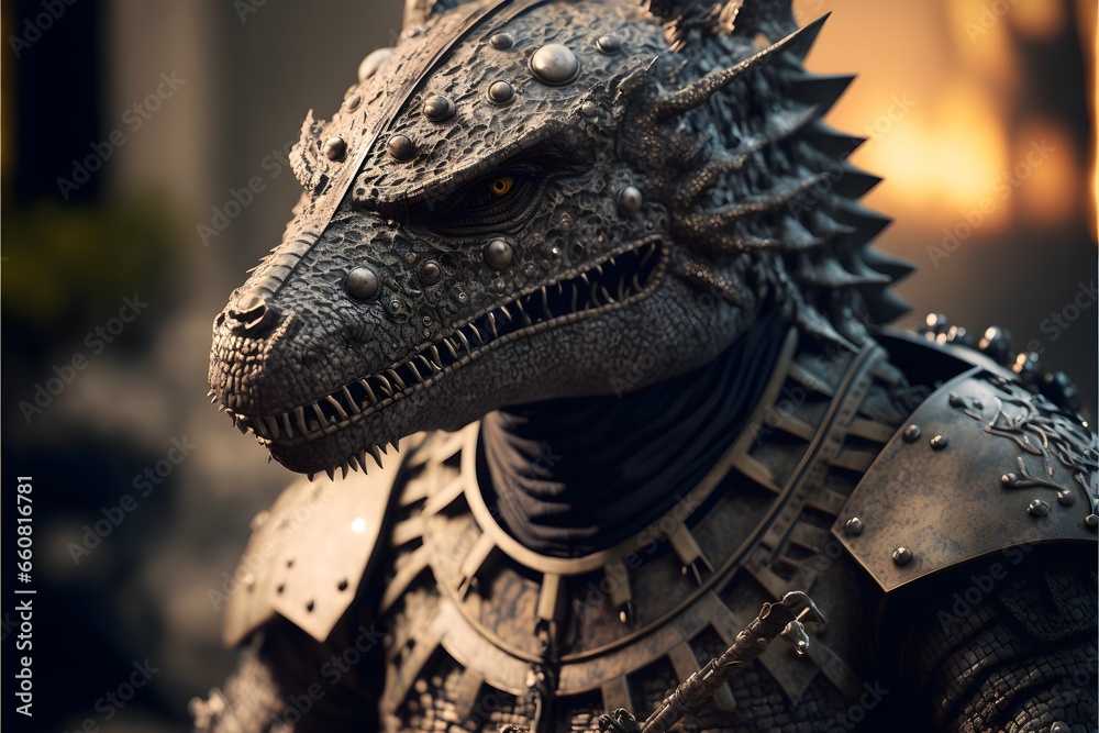 war crocodile with titanium armor cinematic shot photos taken by ARRI ...