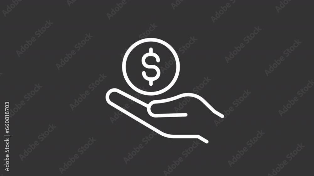 2D white simple thin line animation of perks, HD video with transparent ...