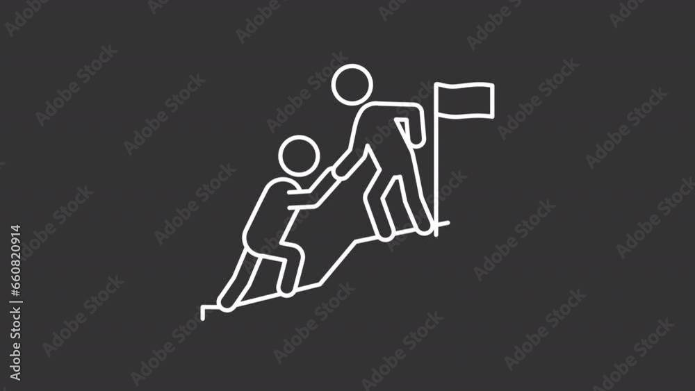 Vidéo Stock 2D white simple thin line animation of employee support, HD ...