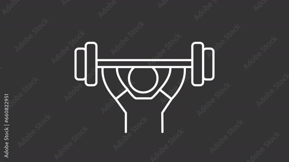 2D white simple thin line animation of fitness membership, HD video ...