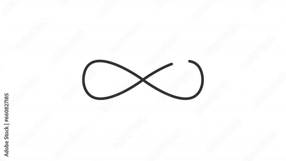 2D black simple thin line animation of loading infinity icon, HD video ...