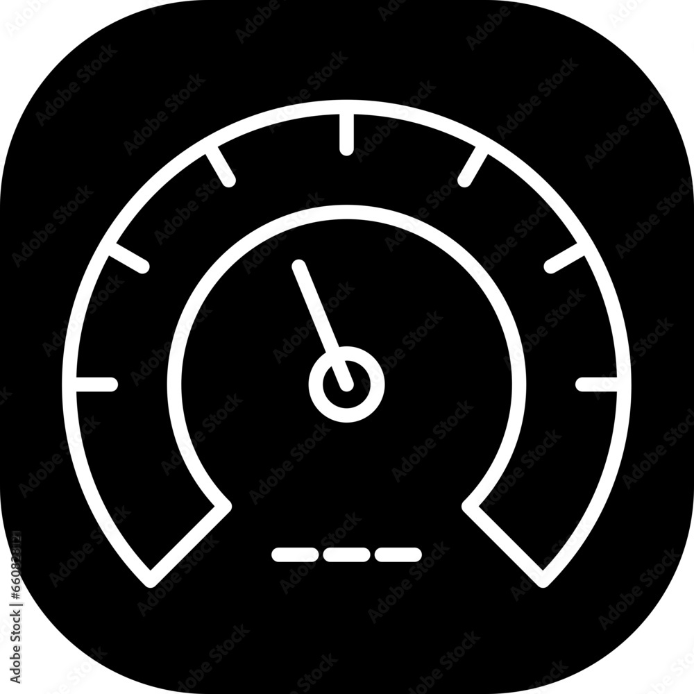 Speedometer measurement icon with black filled line outline style ...