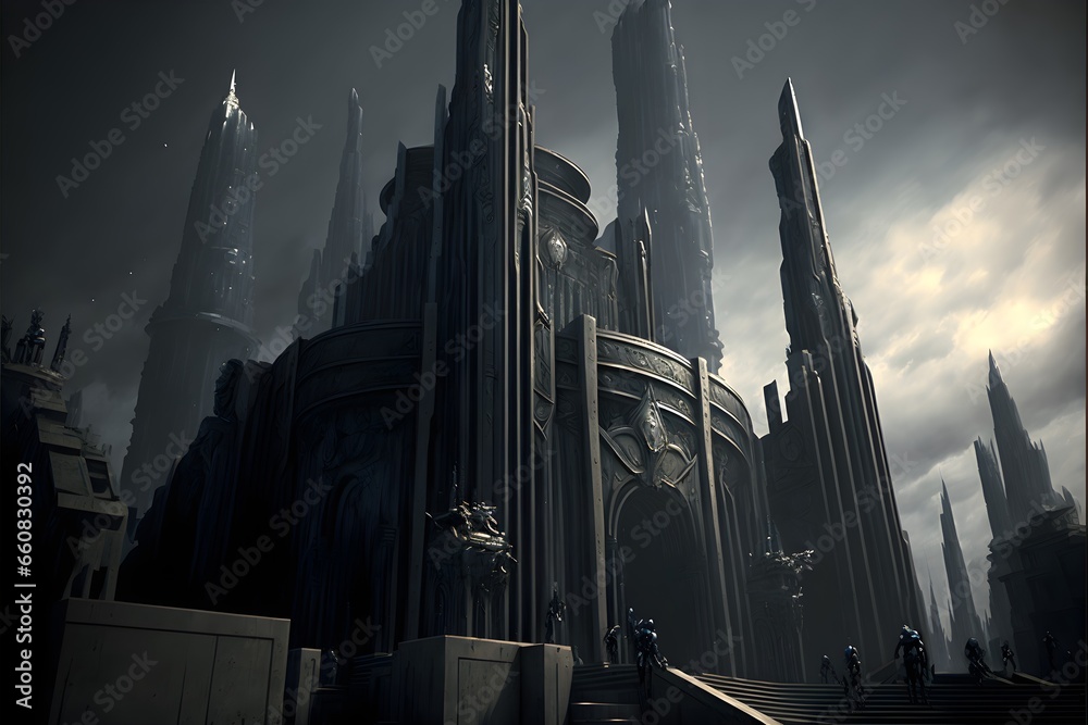 alien city alien ruins city contains massive buildings of glossy black ...