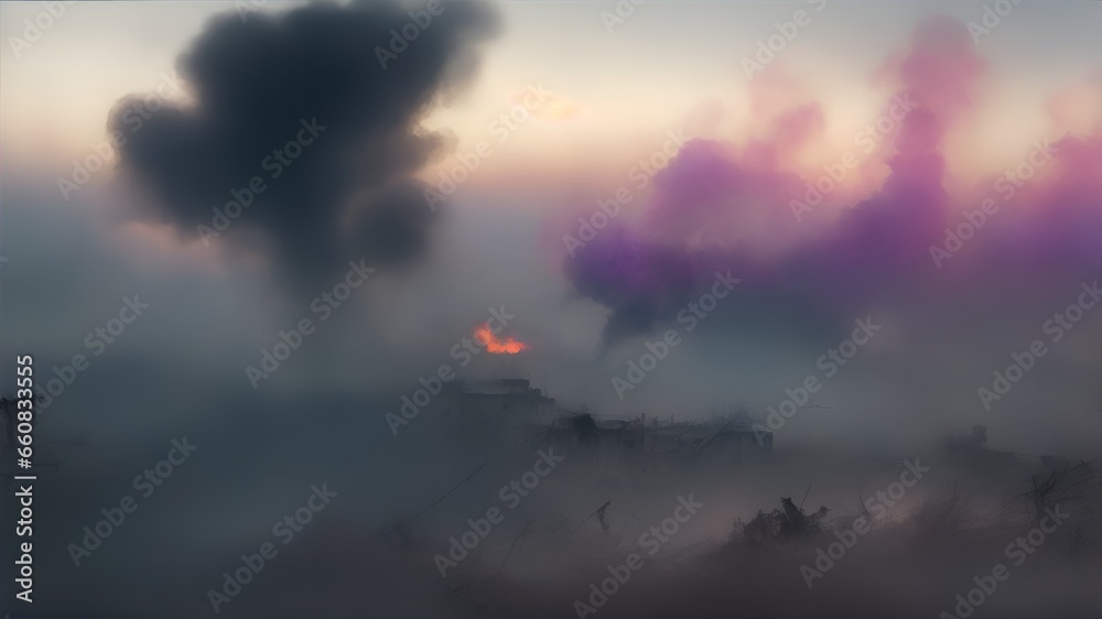 Gradually fading colors and blurred edges, representing the diminishing ...