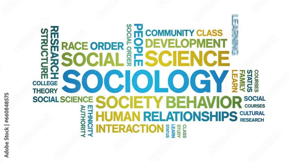 Sociology animated tag word cloud;text design animation kinetic ...