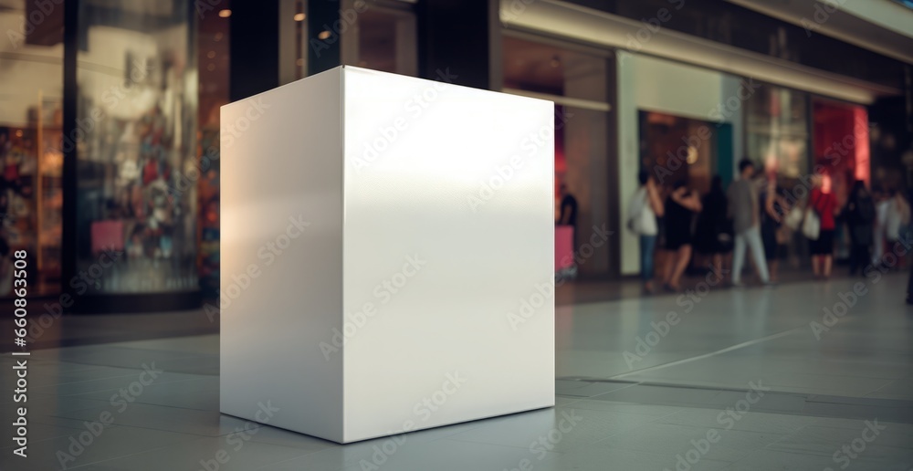 The empty big white box in the department store Stock Photo | Adobe Stock