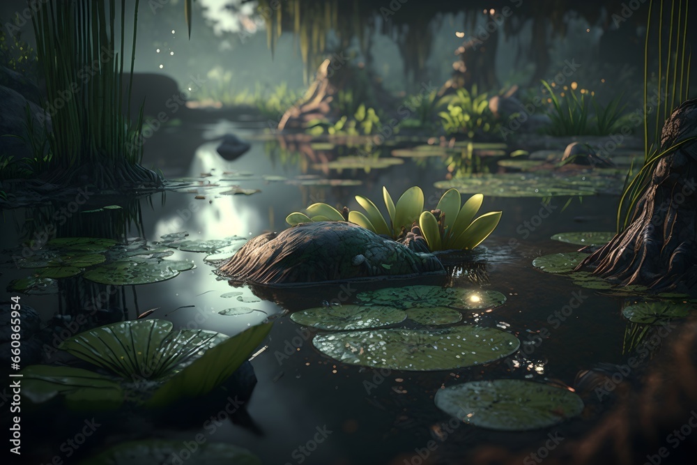 e a miniature swamp world spawling with life tone mapping unreal engine ...