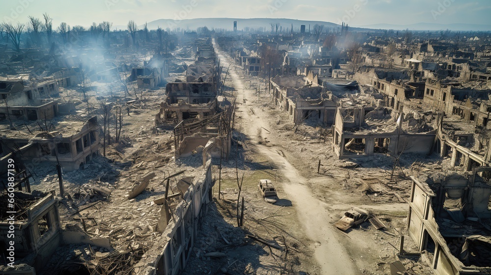 A destruction: Aerial views of cities destroyed in the civil , ruined ...