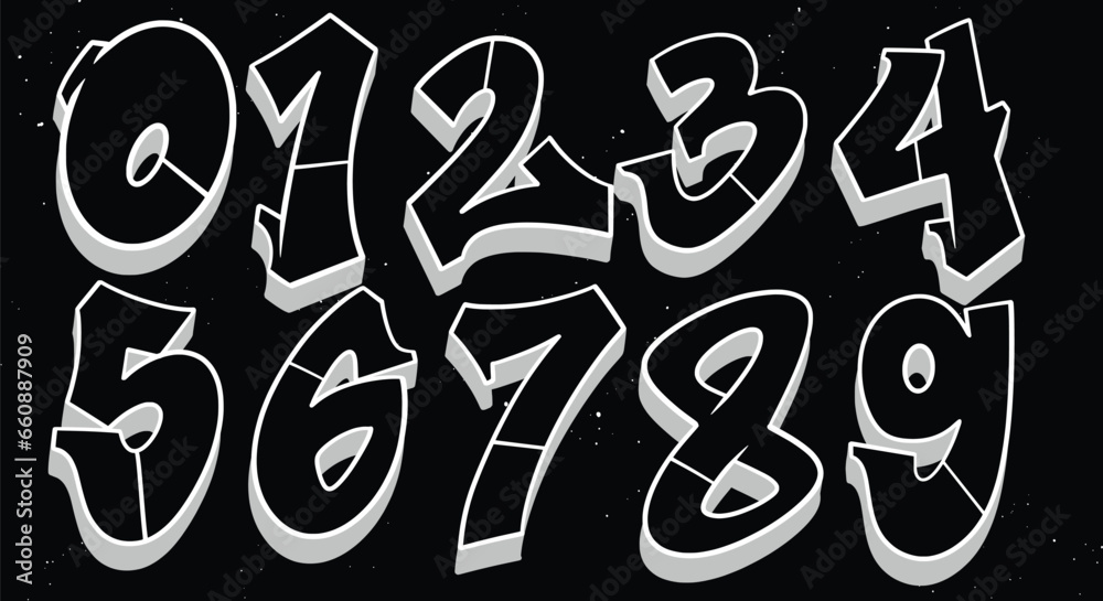 vector set black dripping font Numbers lettering Stock Vector | Adobe Stock