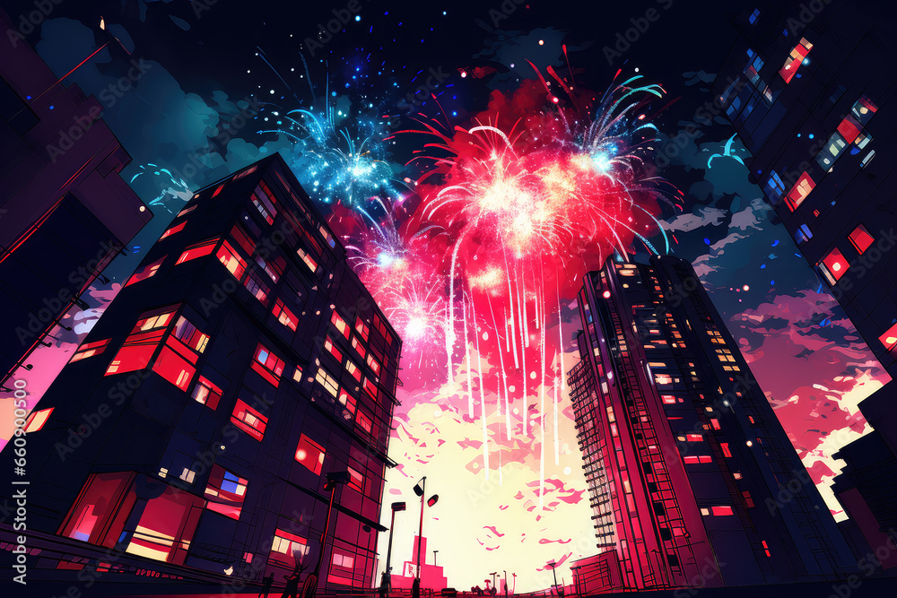 Immerse yourself in the electrifying cityscape celebration with this ...