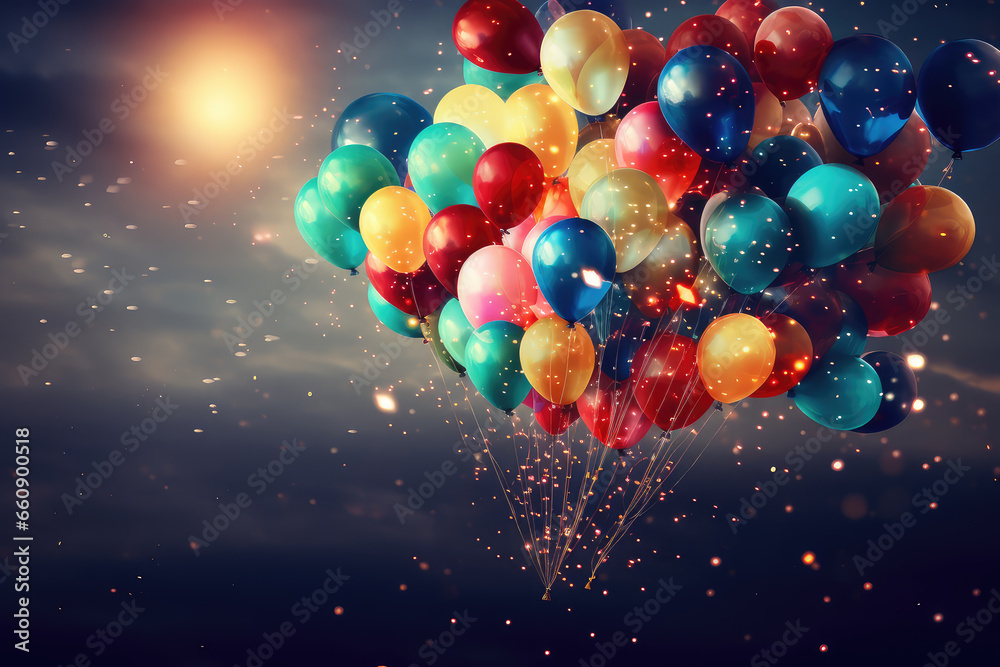 Experience the magic of a celebration in the night sky with colorful ...