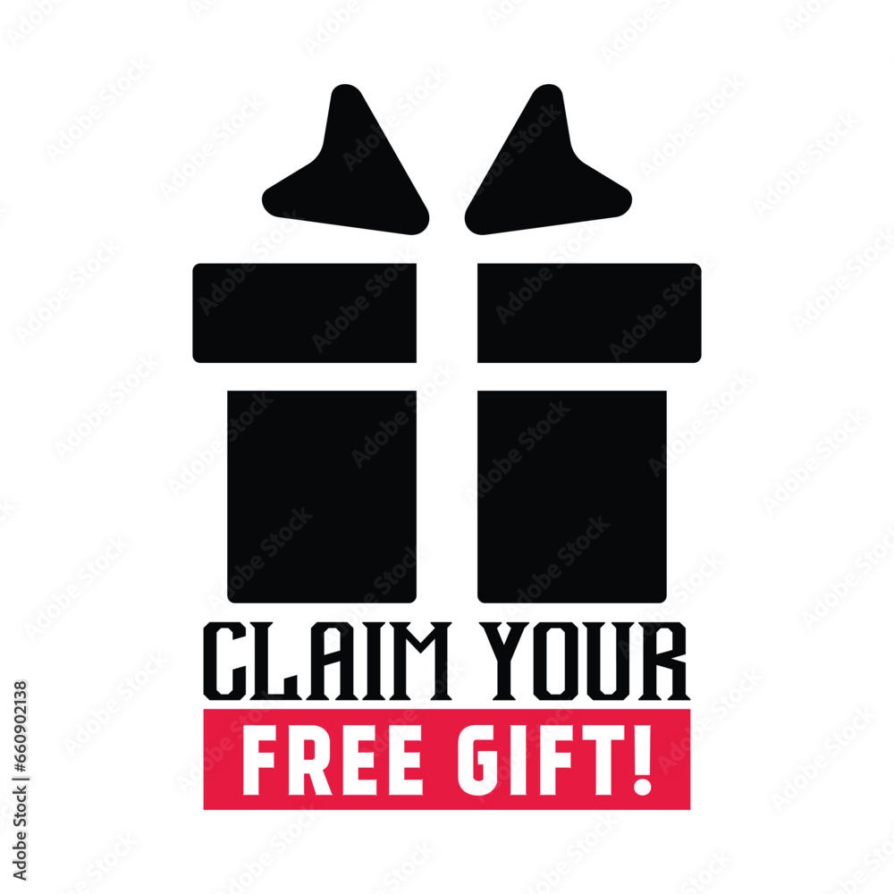 Vecteur Stock Claim Your Free Gift Box Icon Badge Vector Illustration ...