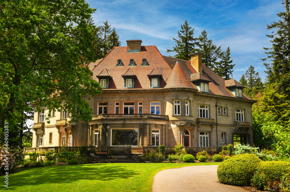 Portland, Oregon, USA - June 5, 2022: Pittock Mansion in Portland ...