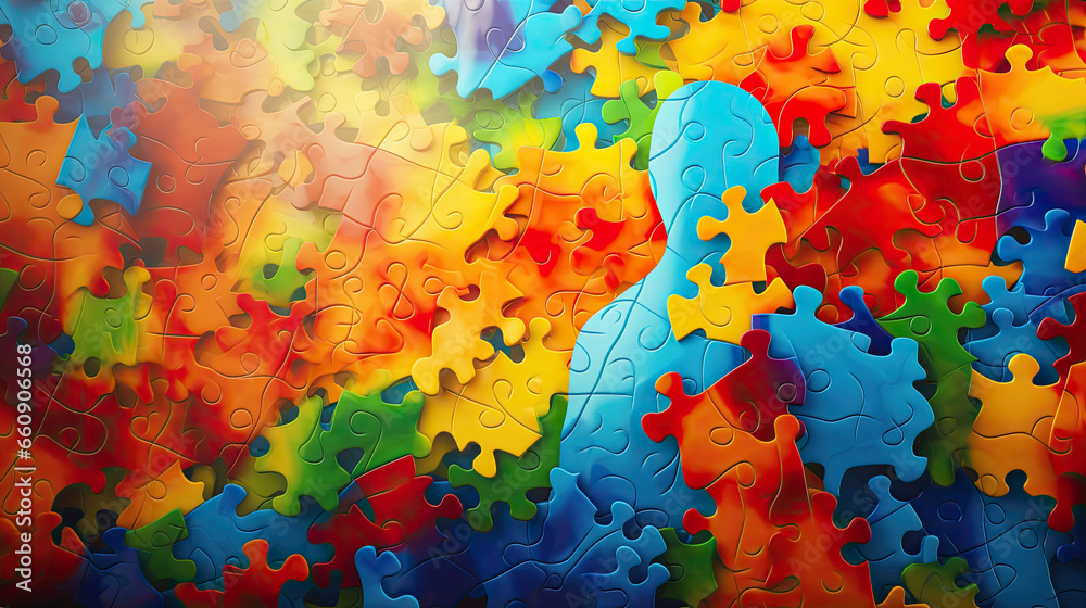 Background on the theme of awareness about autism from color puzzles ...
