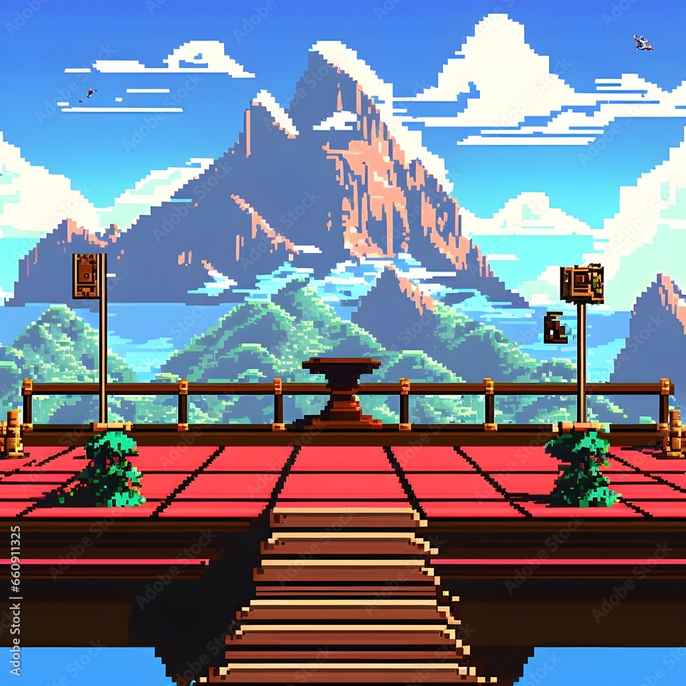 mountain scene with platform fighting game backgrounds street fighter ...