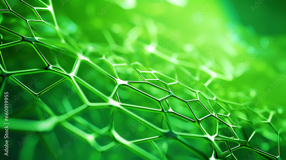 Fantasy plant cells microscopy. Green organic structures. Microlife ...