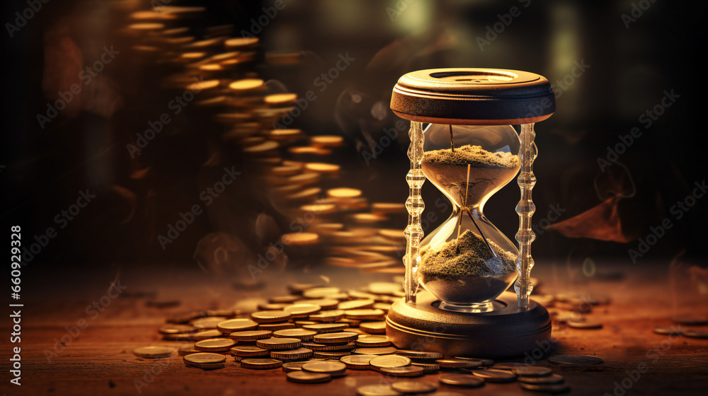 Evolution of money over time on a white isolated background.Ai Stock ...
