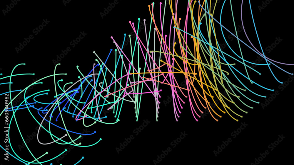 Crossing light beams. Energy flow Laser lines. Neon plexus knots ...