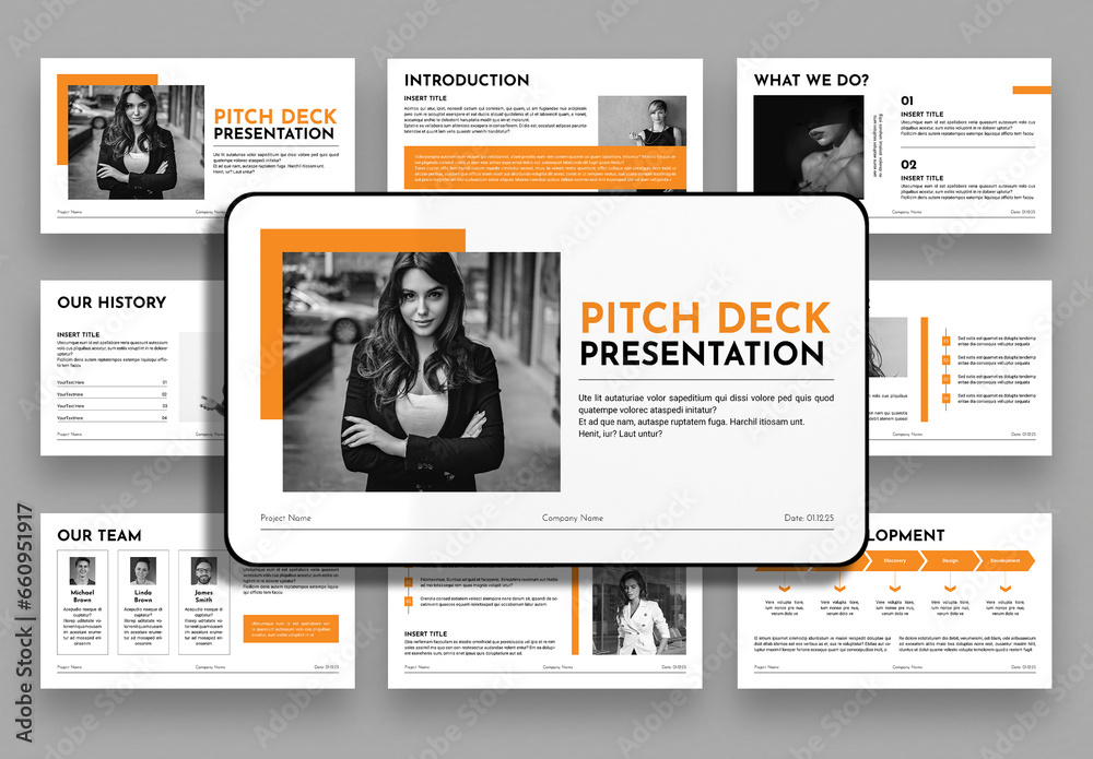 Pitch Deck Business Presentation Layout Stock Template | Adobe Stock