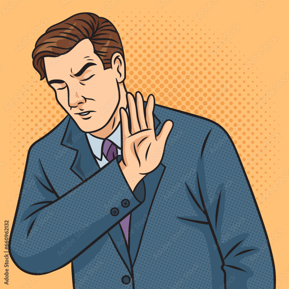 Poster Man with dissatisfied refusal gesture businessman meme pinup pop ...