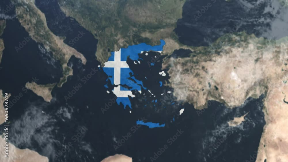 Greece the world map Stock Video | Adobe Stock