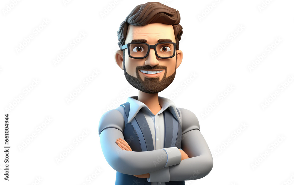3D Software Developer Cartoon on transparent background Stock ...