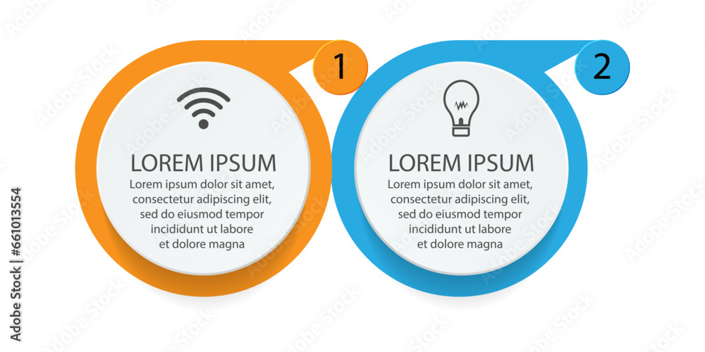 infographic template design, minimalist concept, interconnected circles ...