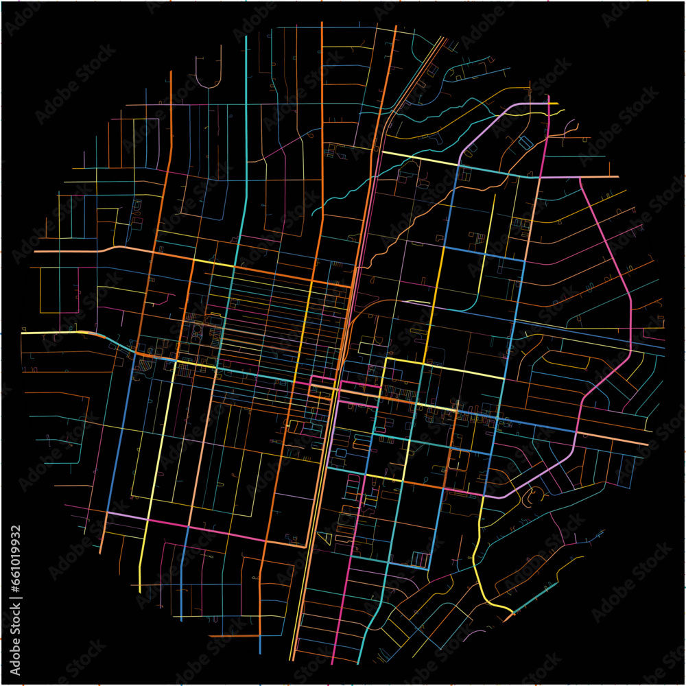 Colorful Map of Hesperia, California with all major and minor roads ...