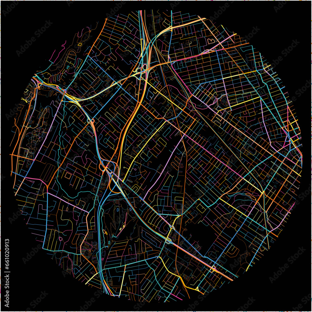 Colorful Map of Clifton, New Jersey with all major and minor roads ...