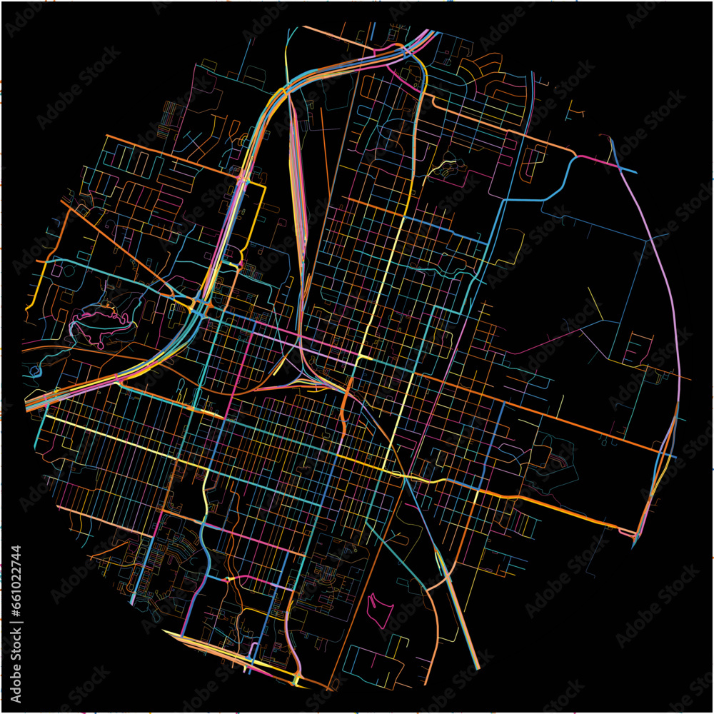 Colorful Map of Temple, Texas with all major and minor roads. Stock ...
