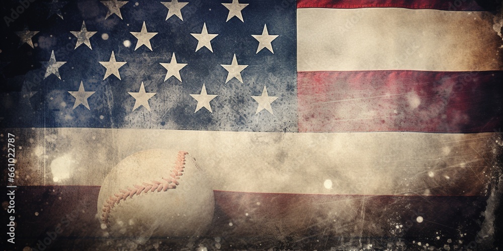 baseball themed background wallpaper featuring american flag Stock ...