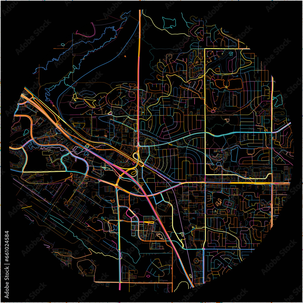 Colorful Map of Broomfield, Colorado with all major and minor roads ...