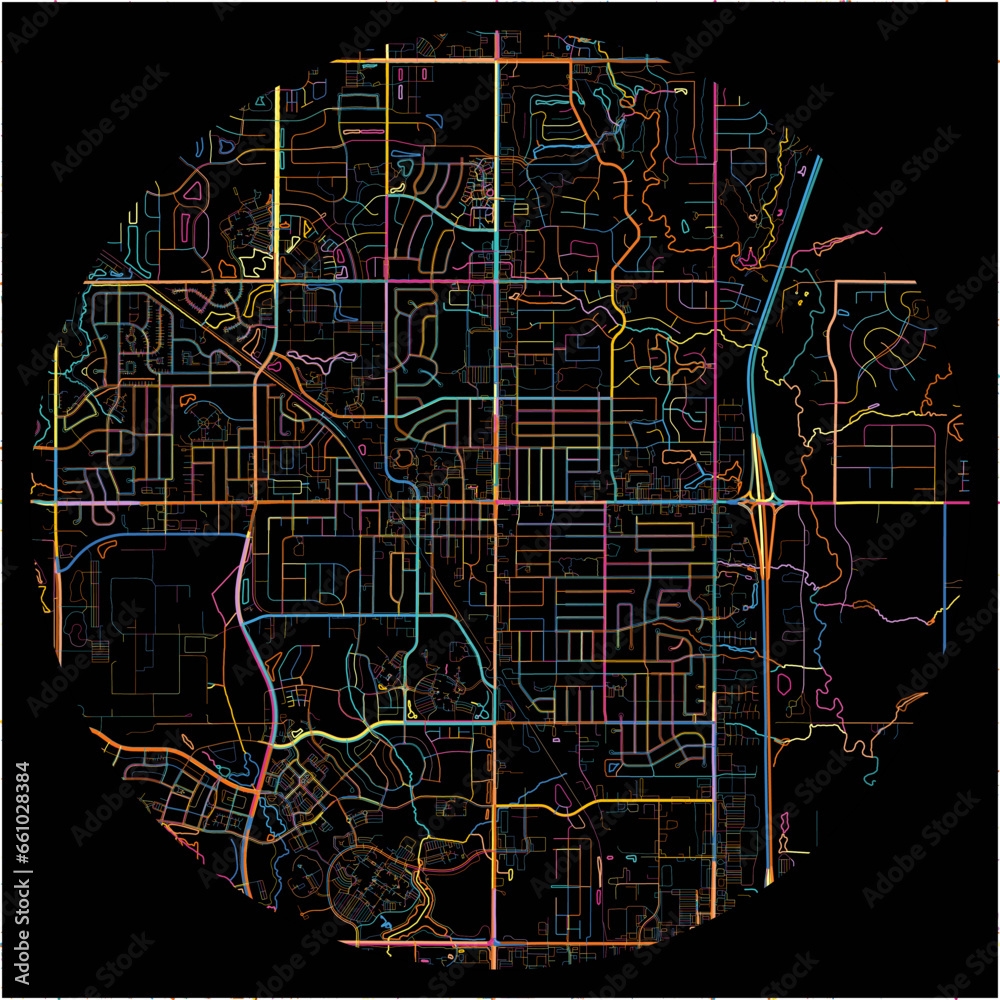 Colorful Map of Ankeny, Iowa with all major and minor roads. Stock ...