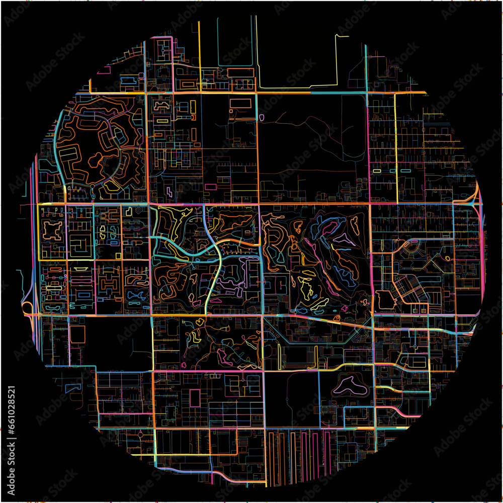 Colorful Map of Doral, Florida with all major and minor roads. Stock ...