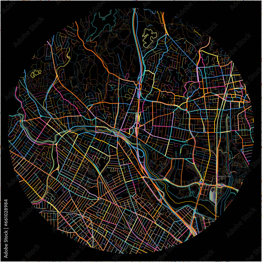 Colorful Map of Medford, Massachusetts with all major and minor roads ...