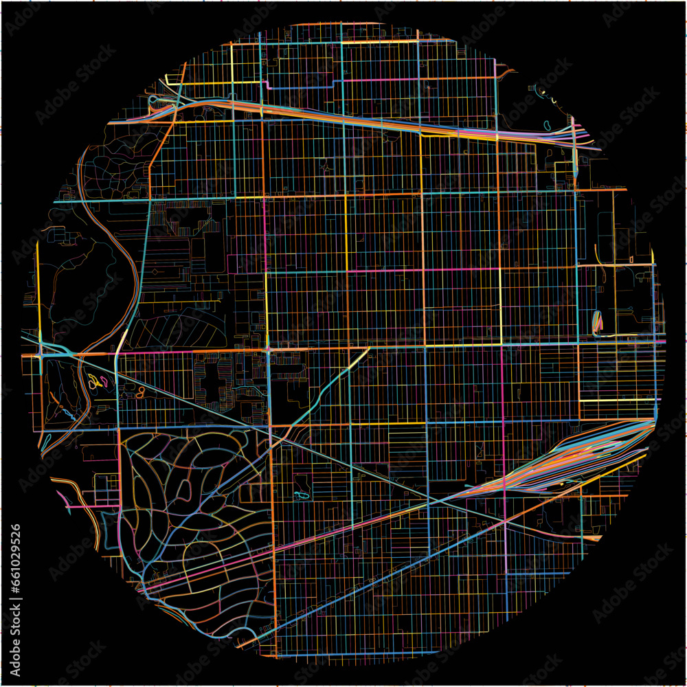 Colorful Map of Berwyn, Illinois with all major and minor roads. Stock ...